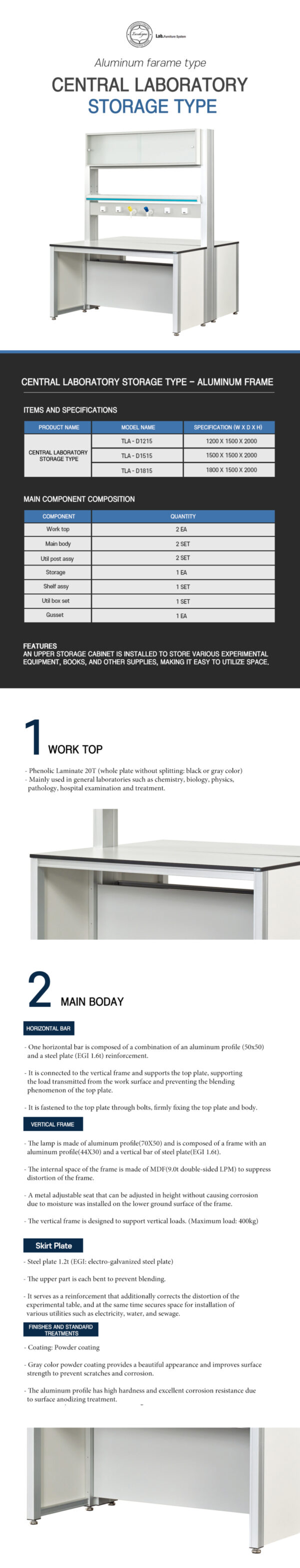 Central laboratory storage type (Aluminum) | Luxdezine