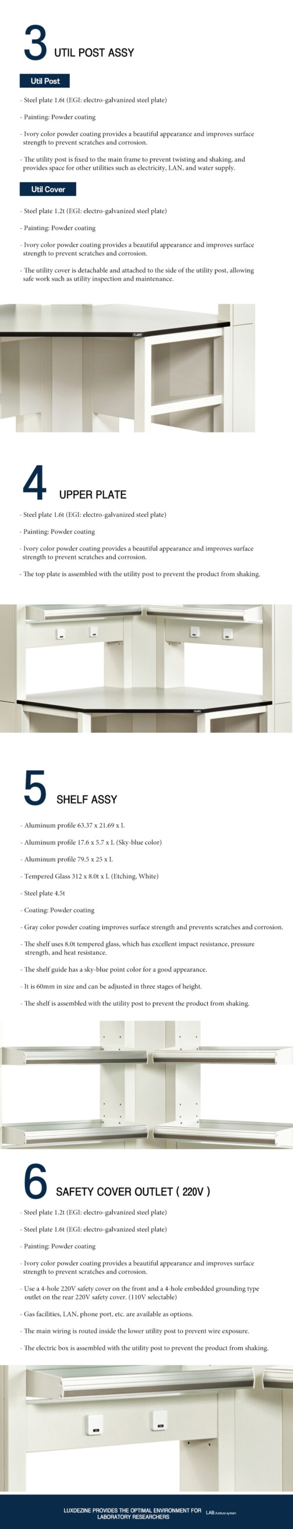 Corner laboratory shelf type (Steel) | Luxdezine